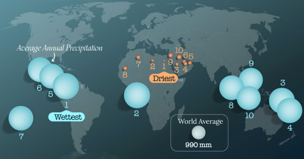 Mapped: The World’s Wettest and Driest Countries – Visual Capitalist ...