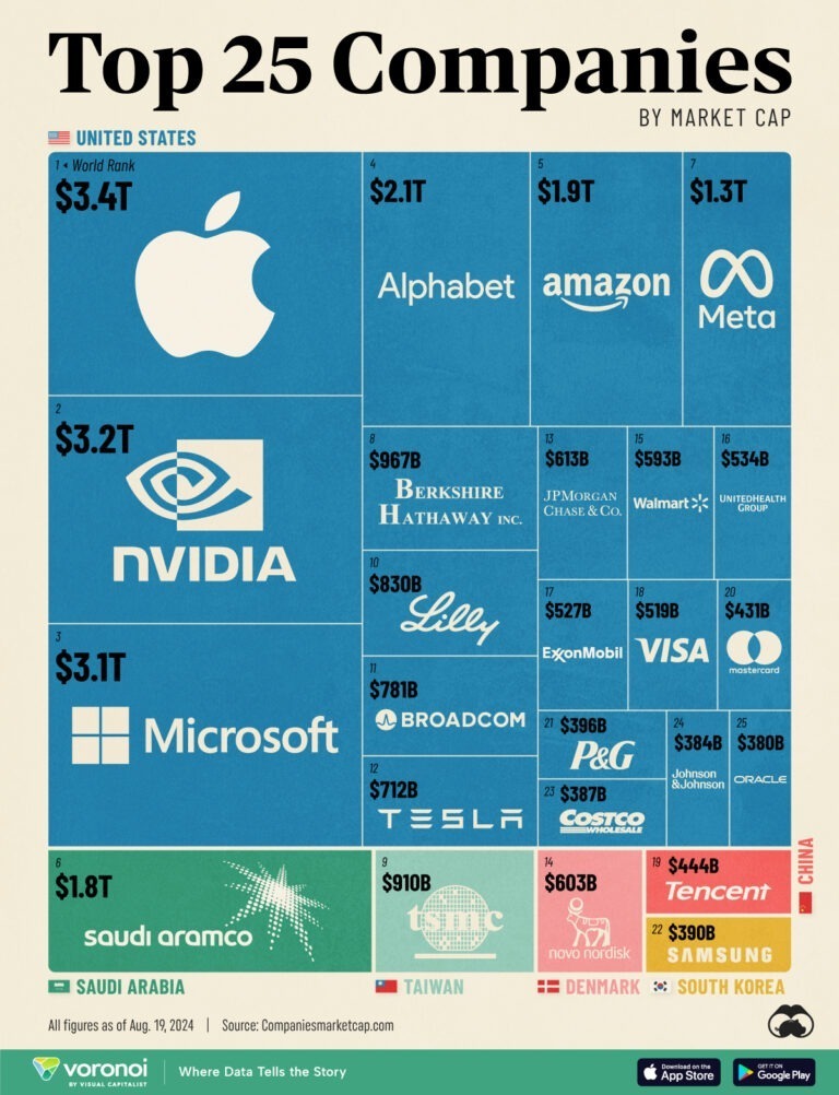Visualizing the World’s Top 25 Companies by Market Cap – Visual Capitalist Licensing