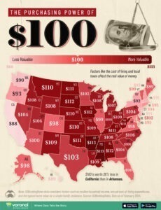 Mapped: The Purchasing Power of $100 in Each U.S. State – Visual ...