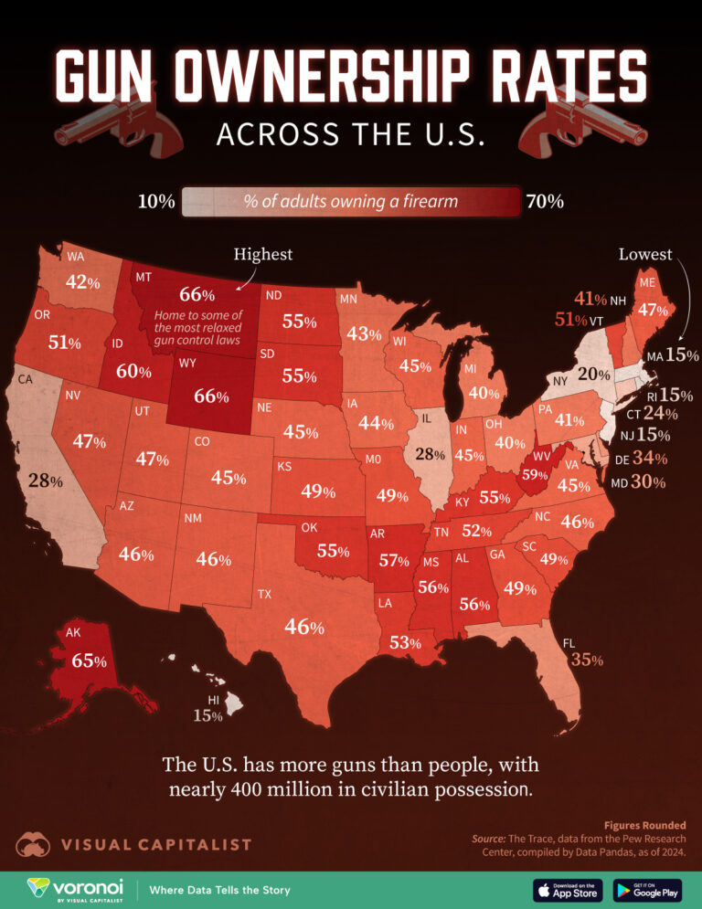 Mapped: U.S. States With the Most Guns – Visual Capitalist Licensing
