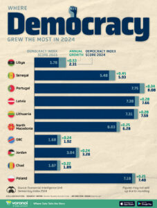 Charted: The Biggest Gains in Democracy by Country in 2024 – Visual ...