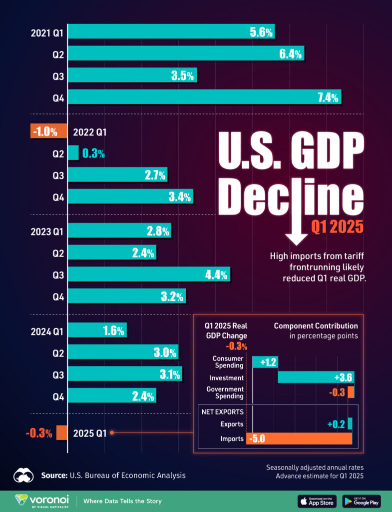 Charted: America’s GDP Decline in Q1 2025 – Visual Capitalist Licensing